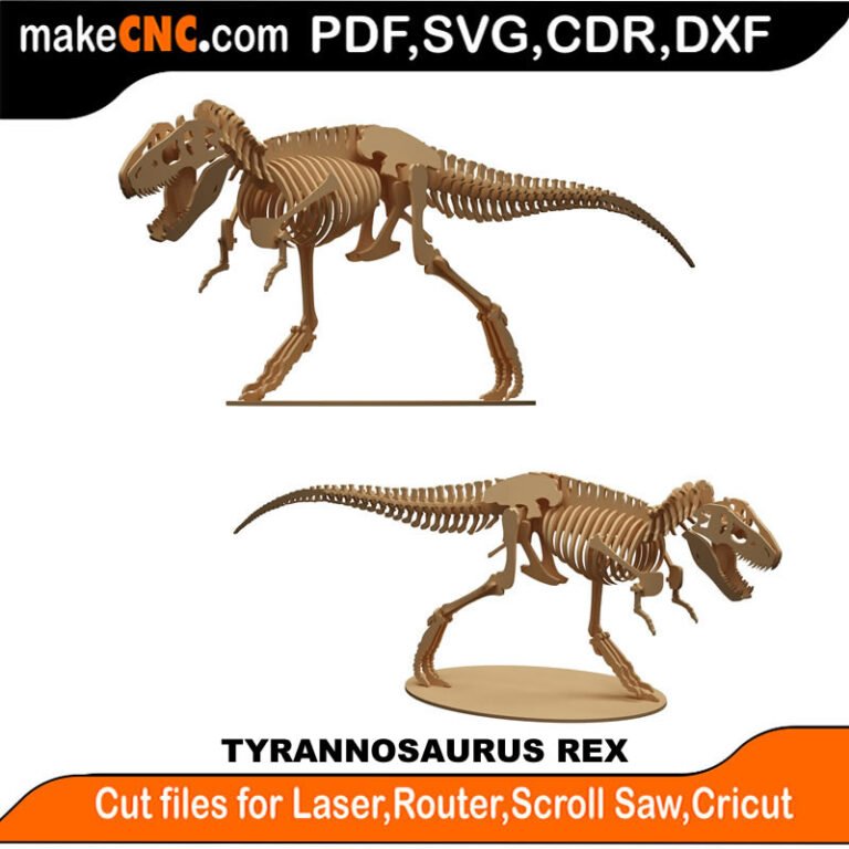 T-Rex Dinosaur Anatomically Correct : 3D Puzzle, Laser Cut, Scroll Saw ...