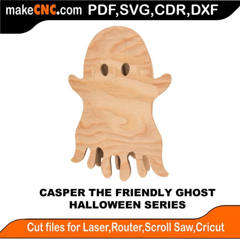 Casper the Friendly Ghost - Halloween Pattern : 3D Puzzle, Laser Cut ...