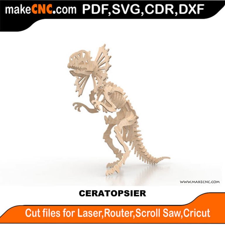 Ceratopsier Raptor - Dino Bones Series : 3D Puzzle, Laser Cut, Scroll ...