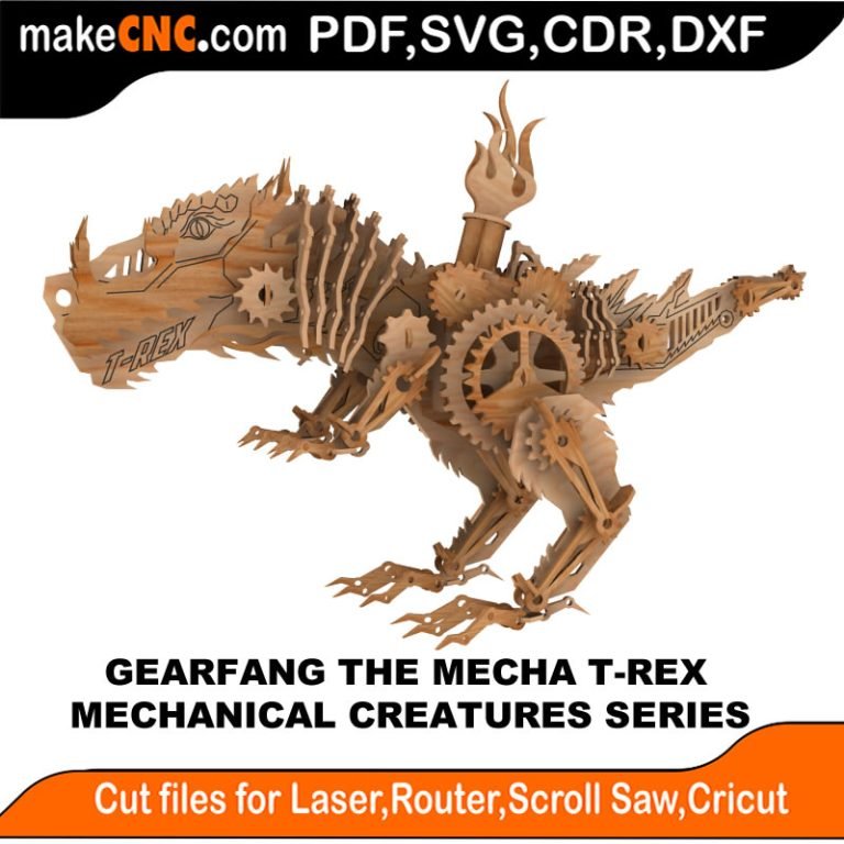Gear Fang the Mechanical T-Rex : 3D Puzzle, Laser Cut, Scroll Saw, CNC ...