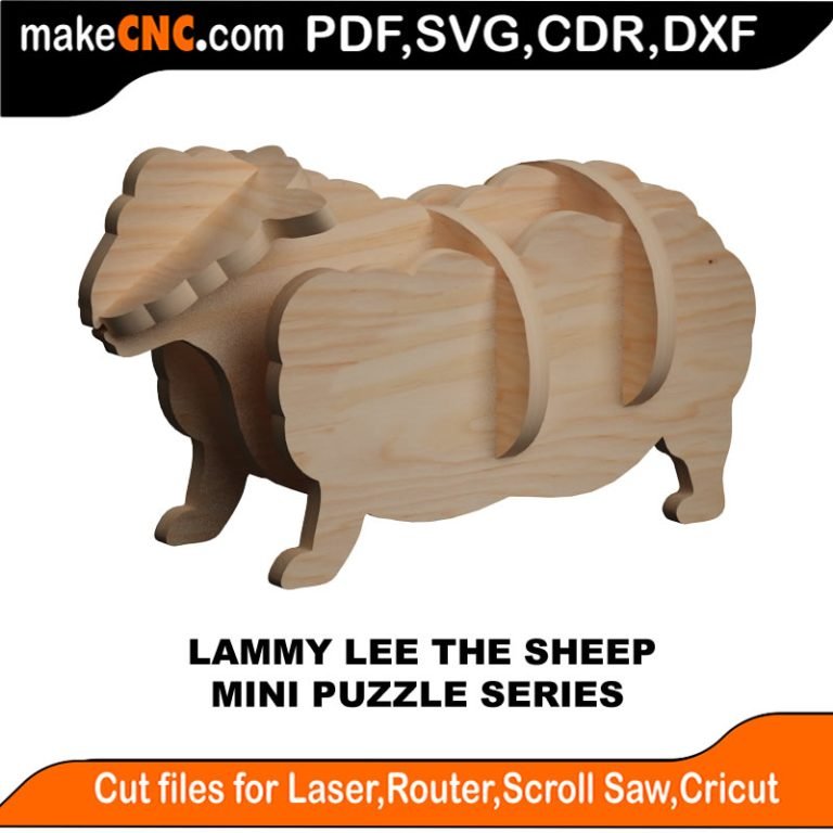Farm Lammy Lee The Sheep Mini Puzzle : 3D Puzzle, Laser Cut, Scroll Saw ...