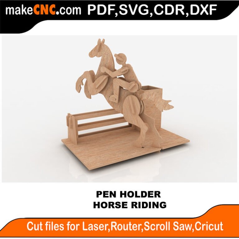 Horse Riding Pen Holder : 3D Puzzle, Laser Cut, Scroll Saw, CNC Router ...