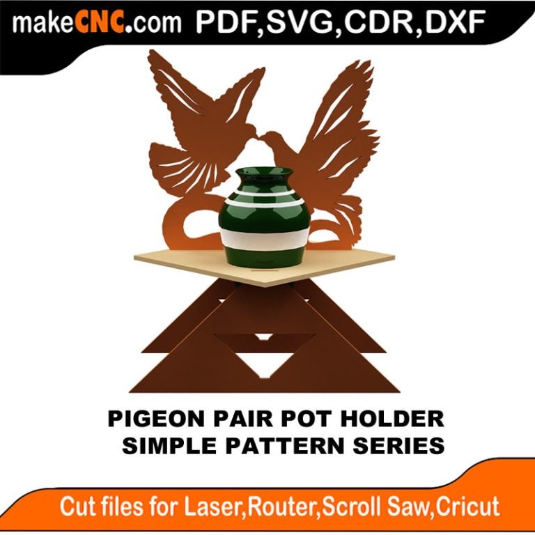 Pigeon Pair Pot Holder : 3D Puzzle, Laser Cut, Scroll Saw, CNC Router ...