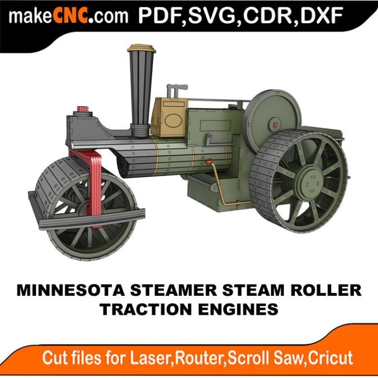 The Minnesota Steamer Steam Roller - Traction Engine : 3D Puzzle, Laser ...