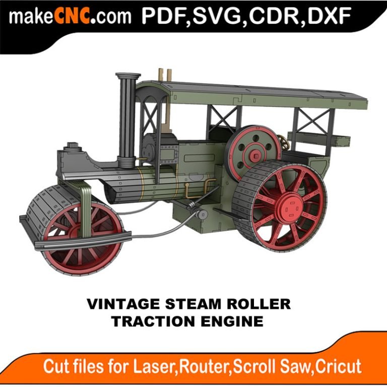 The Vintage Steam Roller - Traction Engine : 3D Puzzle, Laser Cut ...